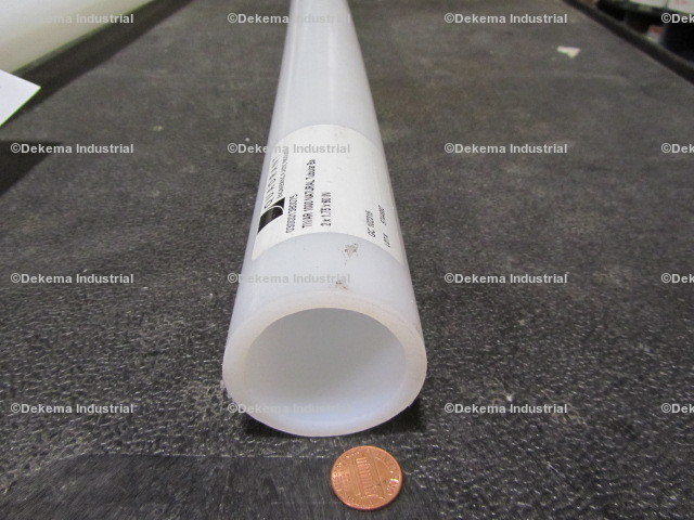UHMW Plastic Tubes, White, 5 Foot Lengths, .210 to 4.385 Inch ID